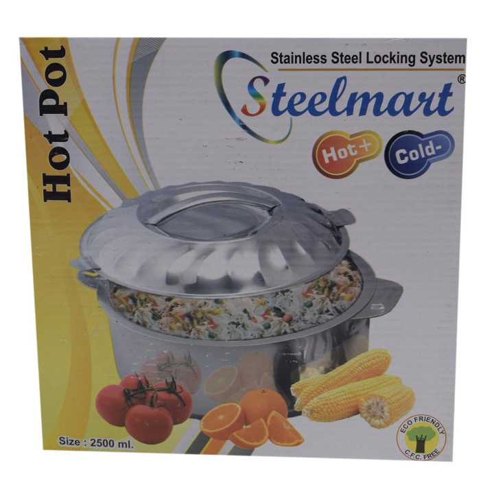 SS Hot Pot 2500ml - Sliver | Daraz.lk