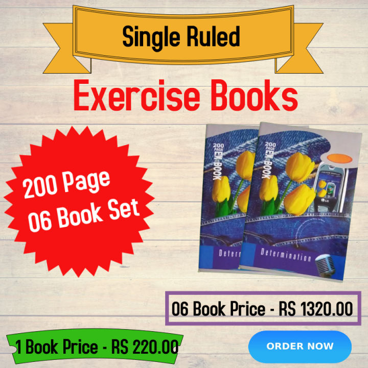 Single Ruled Exercise Books 200 Pages Book Set ( 6 Books / There are 6 ...