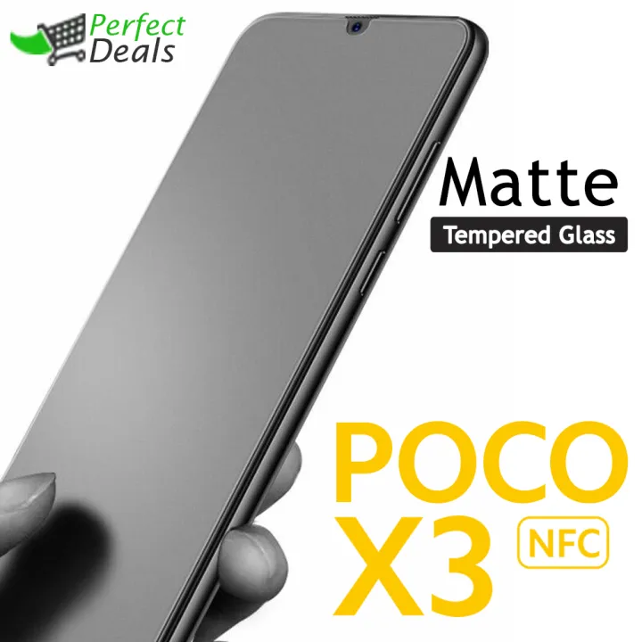 Perfect Poco X3 Stylish Full Cover Matte Texture Tempered Glass non ...