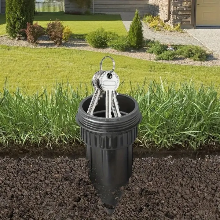 Storage Case Plastic Garden Key Hider Key Safe Realistic Underground ...