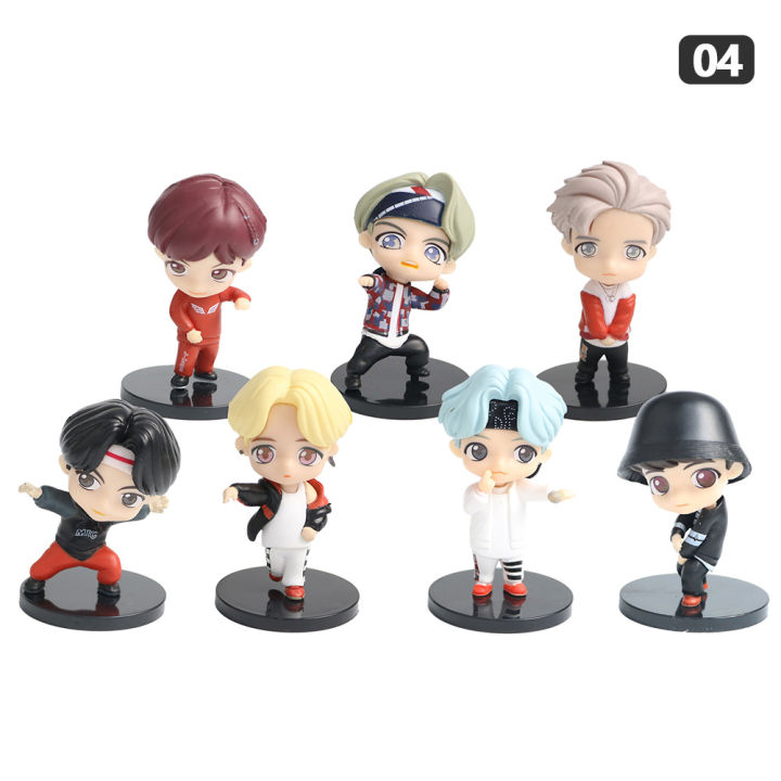 summerflowers 7Pcs/Set Cute Kpop BTS Bangtan Boys BT21 Mini Model ...