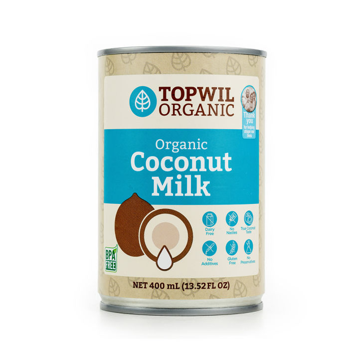 Topwil Organic Coconut Milk 400ml | Daraz.lk