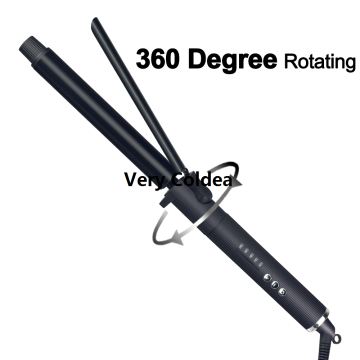 Temperature Nano Curling Iron Rotation Professional Titanium Black ...