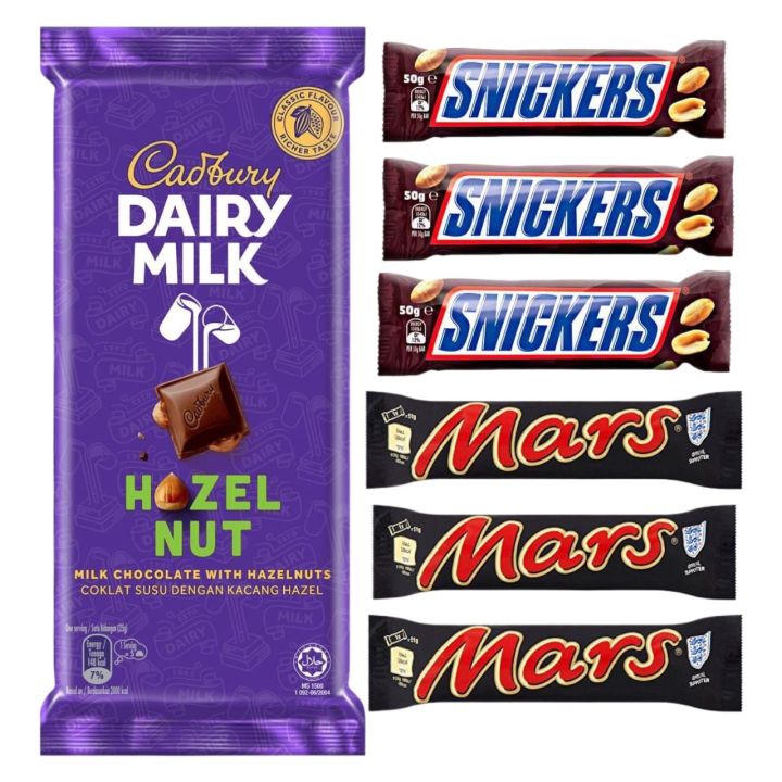 Chocolate Combo - 07pcs ( Dairy milk - 1 x130g, Mars -3 x 51g ...