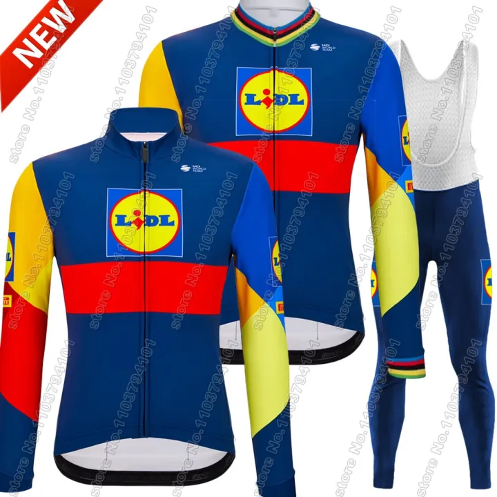 Lidl Team Cycling 2024 Jersey Set Long Sleeve USA World Champion Mens ...