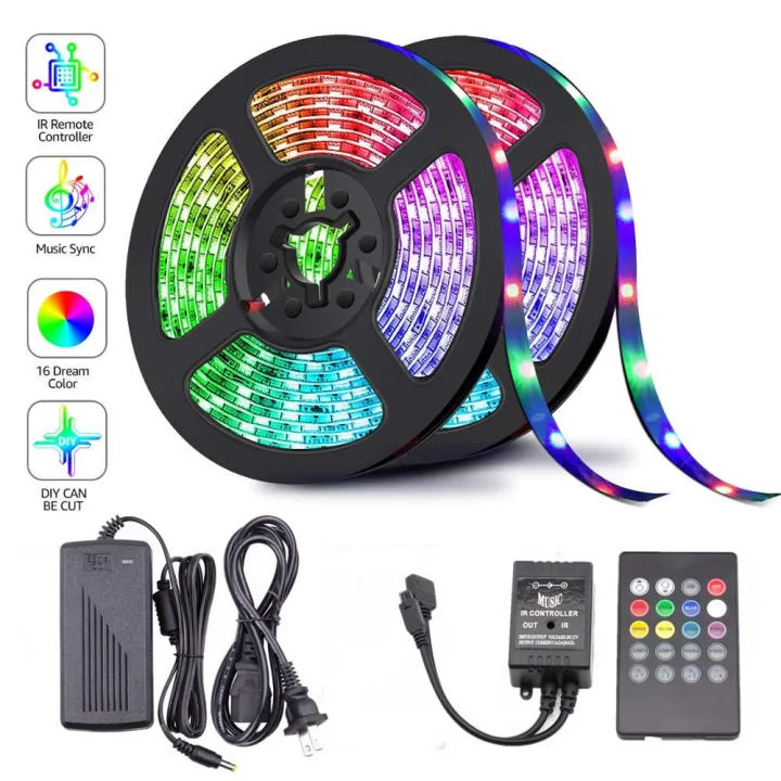 5m Waterproof LED RGB Strip Light Sri Lanka - RF Remote Lights Flexible ...