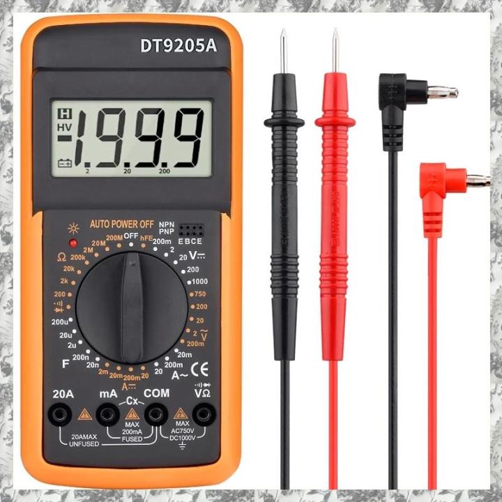 Professional Multimeter Digital DT9205A Manual Tester HFE Capacitance ...