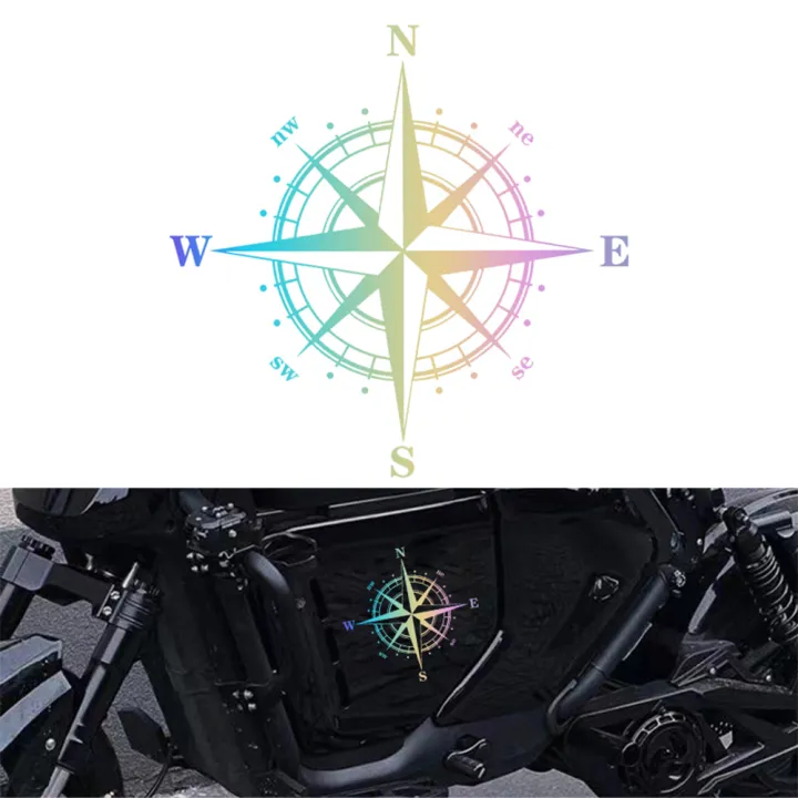 Motorcycle Decorative Compass Direction Style Creativity Applique ...