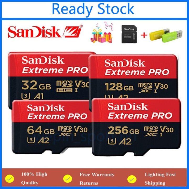 ♥COD+100% original Spot goods Sandisk U3 128GB SD card 16GB 64GB 256GB ...