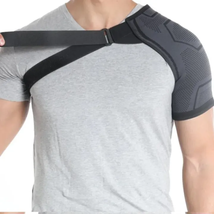Asunygiro Adjustable Compression Shoulder Support Brace Strap Wrap Belt ...