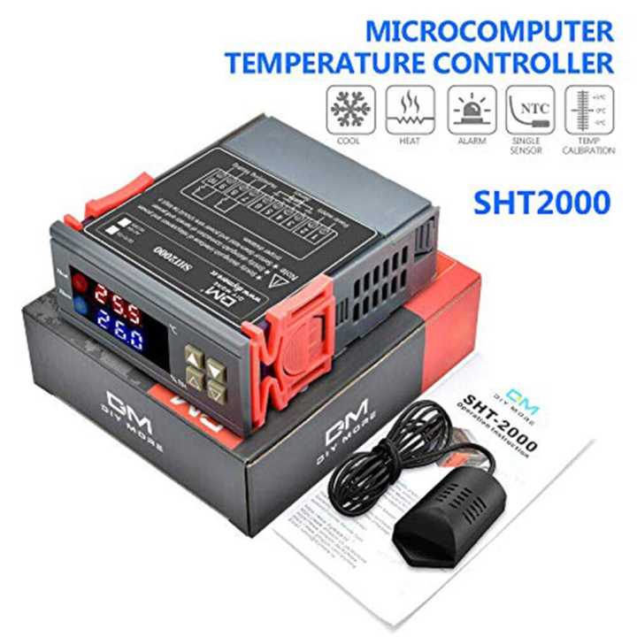 Digital Humidity Temperature Controller SHT2000 Thermostat Humidistat Therometer Hygrometer ...