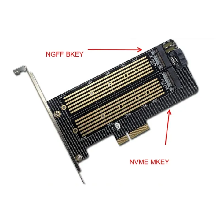 NGFF SSD and M. 2 NVMe to PCI Express M. 2 Dual Protocol Adapter Card ...