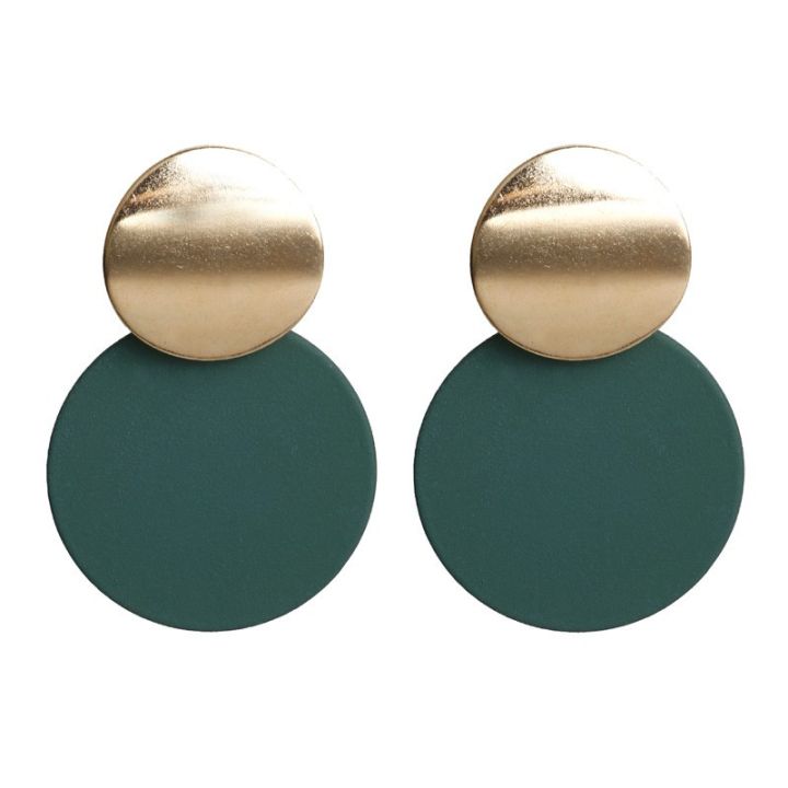 New Circle Round Metal Stud Earring Women | Daraz.lk