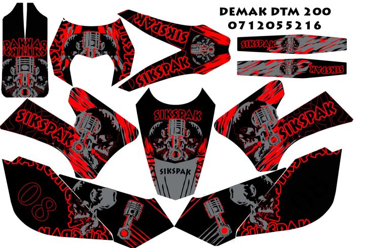 Demak DTM 200 Red Full set Sticker | Daraz.lk