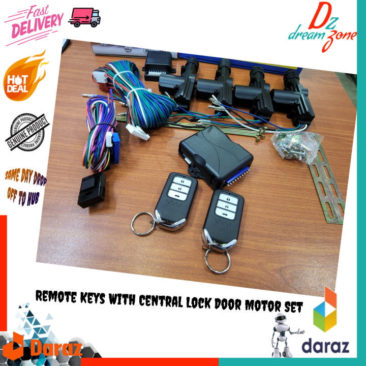 Remote Keys With Central Lock Door Motor Set | Daraz.lk
