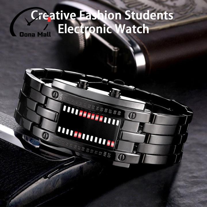 Oona Mall Digital Watch LED Screen Red Bead Light Display Electronic ...