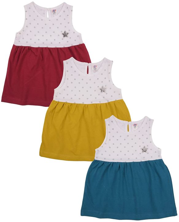 Zero Brand Baby Girls Sleeveless Frock, 100% Cotton Dress , Ideal for ...