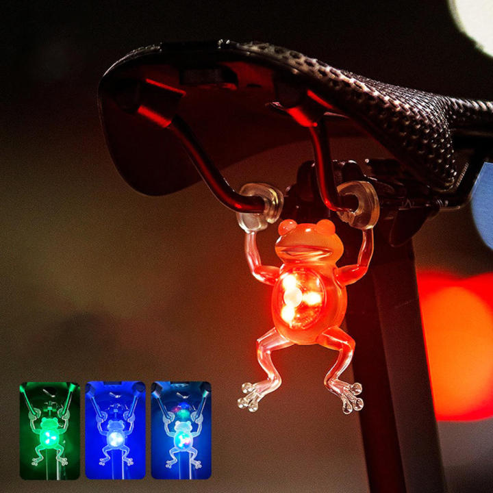 Red/Color Road Bike Night Riding Warning Light Easy To Install Pp Orangutan Frog Tail Light ...