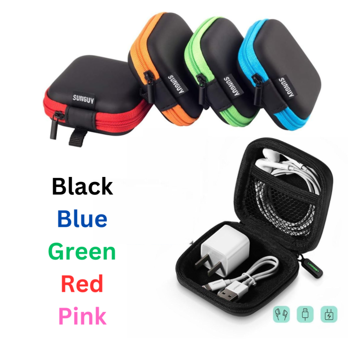 Mini Portable Earphone Bag Coin Purse Headphone USB Cable Case Storage ...