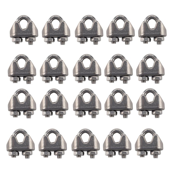 20Pcs M8 High Quality 304 Stainless Steel Wire Rope Chuck Clamp U Type ...
