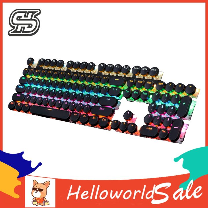 HelloWorld 104Pcs/Set Keycaps Retro Anti-deform ABS Mechanical Circular ...