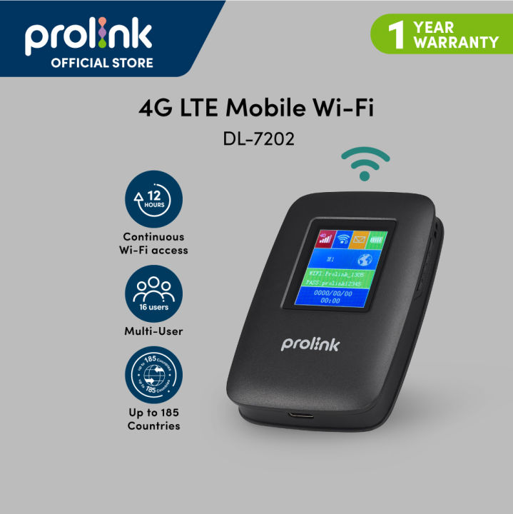 Prolink DL-7202 4G LTE Mobile Wi-Fi with LCD display / Sim card slot ...