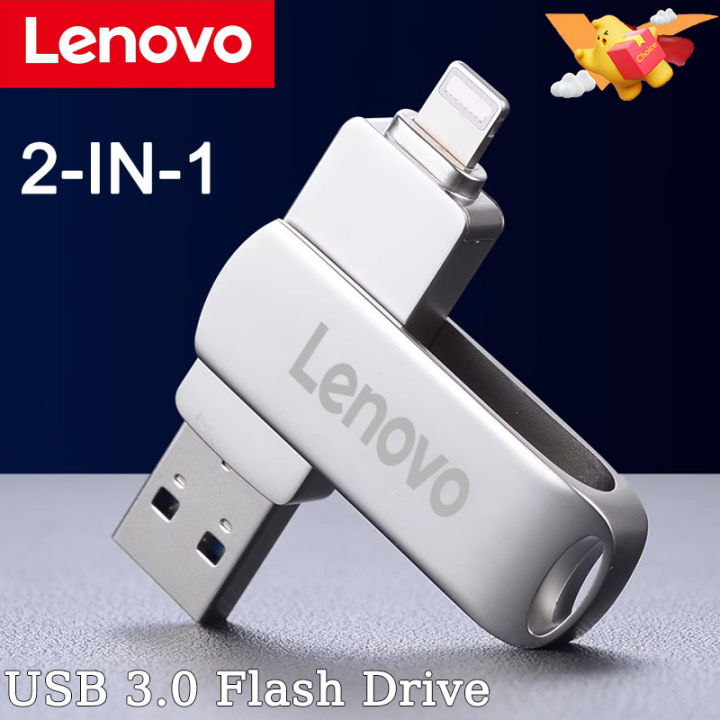 Lenovo 2 in 1 OTG USB 3.0 Lightning for iPhone Flash Pen Drive Memory ...