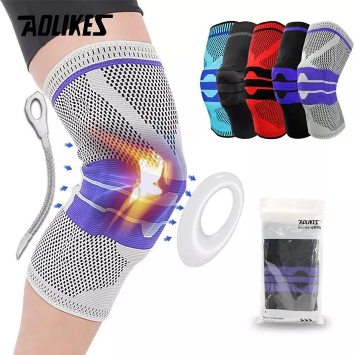 AOLIKES Knee Brace for Men Women Silicone Gel Spring Support Knee Pads ...