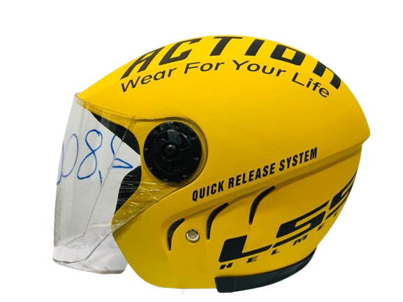 Action Yellow Black Matt Helmet with ABS | Daraz.lk