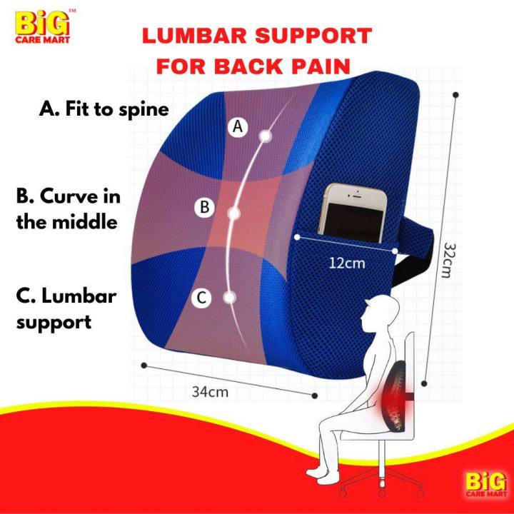 Lumbar Support | Back Support Cushion for Chair Car | Back Pain Support ...