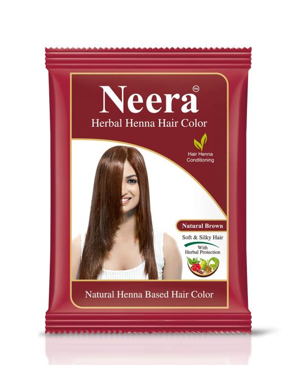 Prem Green Natural Herbal Neera Henna Hair Color, 15 g (Natural Brown ...
