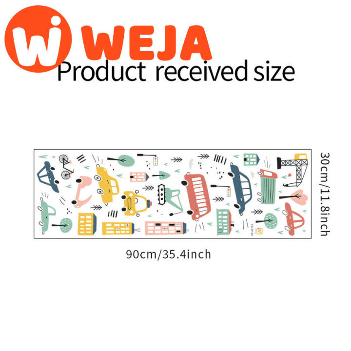 【WEJA】Cartoon Small Town PVC Kids Wall Stickers S-adhesive Wall Decor ...