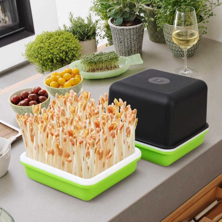 Plastic 4 Piece Garlic Peanut Bean Sprout Seedling Tray Sprout Planting ...