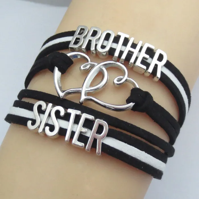 Gifts love brother and sister bracelets charm High Quality handmade ...