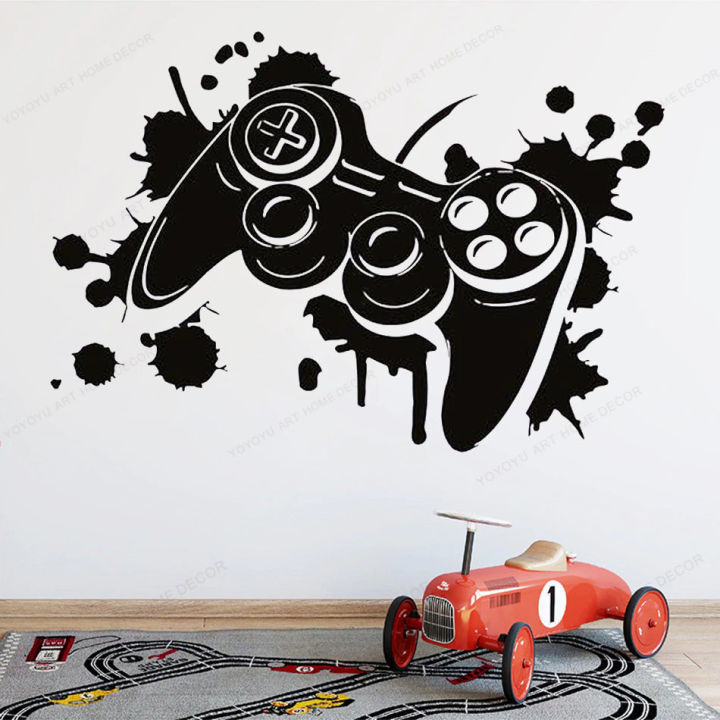 Creative Gamer Vinyl Wall Stickers Gamepad Wallpaper For Gamers Room ...