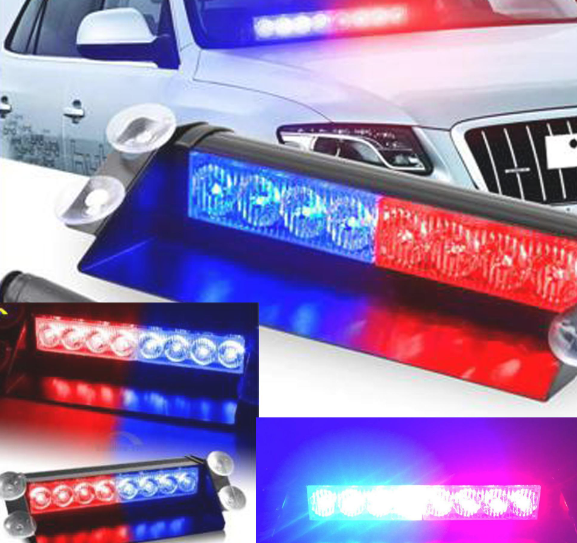 VIP 8 LED RGB Emergency Strobe Warning Light Car Police Strobe Flash ...