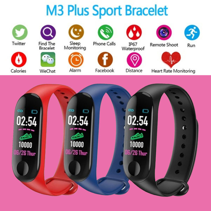 HOT M3 Smart Watch Men Women Digital Bracelet Heart Rate Monitor ...