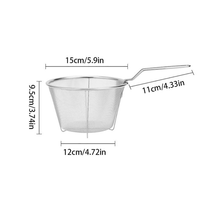 French Chip Frying Strainer Basket Stainless Steel Deep Fry Basket ...
