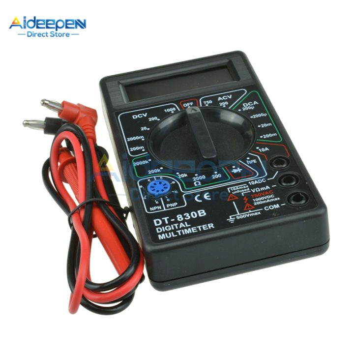 【New design】DT830B Mini LCD Digital Multimeter Voltmeter Ammeter ...