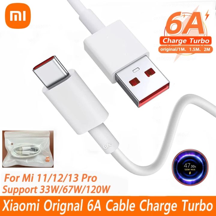 Xiaomi Original 6A Usb Type C Cable Turbo Charge 120W Fast Charging ...