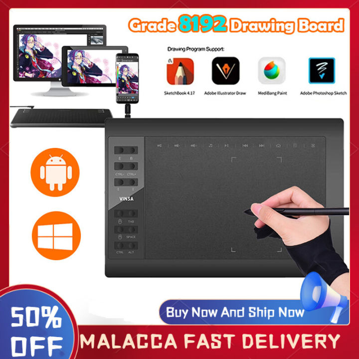 10*6 Digital Graphics Tablet 8192 Levels Graphic Drawing Tablet Digital ...