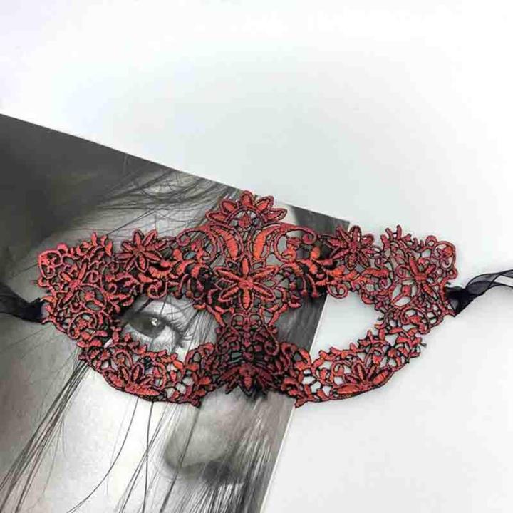 Lace Masquerade Mask Women White Blindfold Catwalk Veil Halloween Black ...