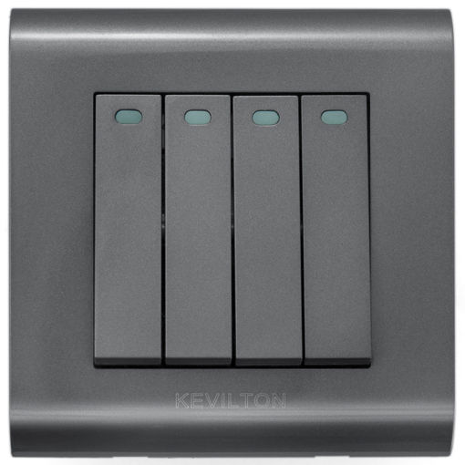 4 Gang 1 Way Switch Kevilton Modular Black | Modular Series | Kevilton ...