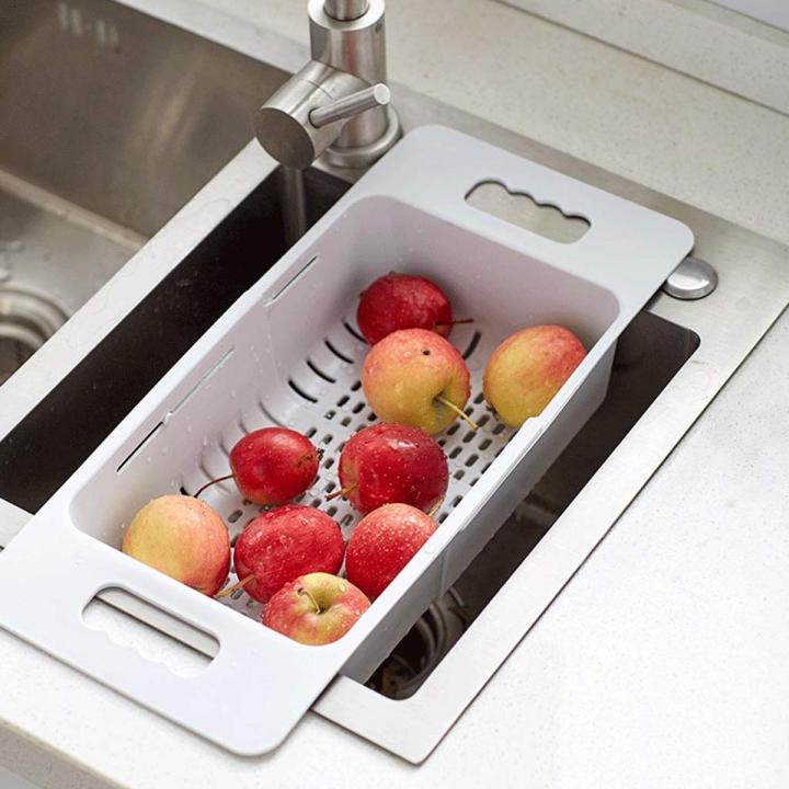 Kitchen Expandable Sink Strainer Drain Vegetable Fruit Drainer Basket ...