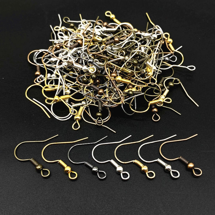 50pcs/lot 20x17mm Gold Color Silver Ear Hooks Earrings Clasps Findings ...