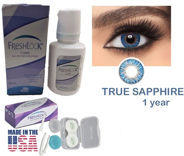 Colour TRUE SAPPHIRE- Fresh Look tsel Color Blends Contact Lens - Full ...