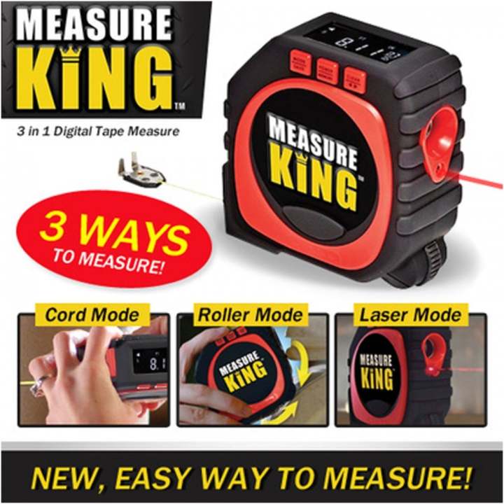 Measure King 3-in-1 Digital Measuring Tape, Measure String Mode, Laser ...
