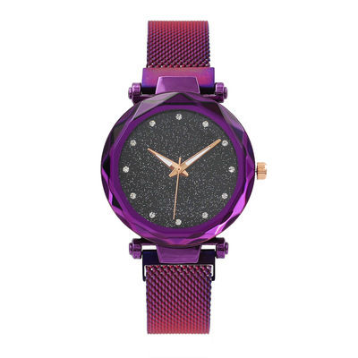 【IKE】Magnetic Starry Sky Watch for Women Crystal Analog Quartz ...