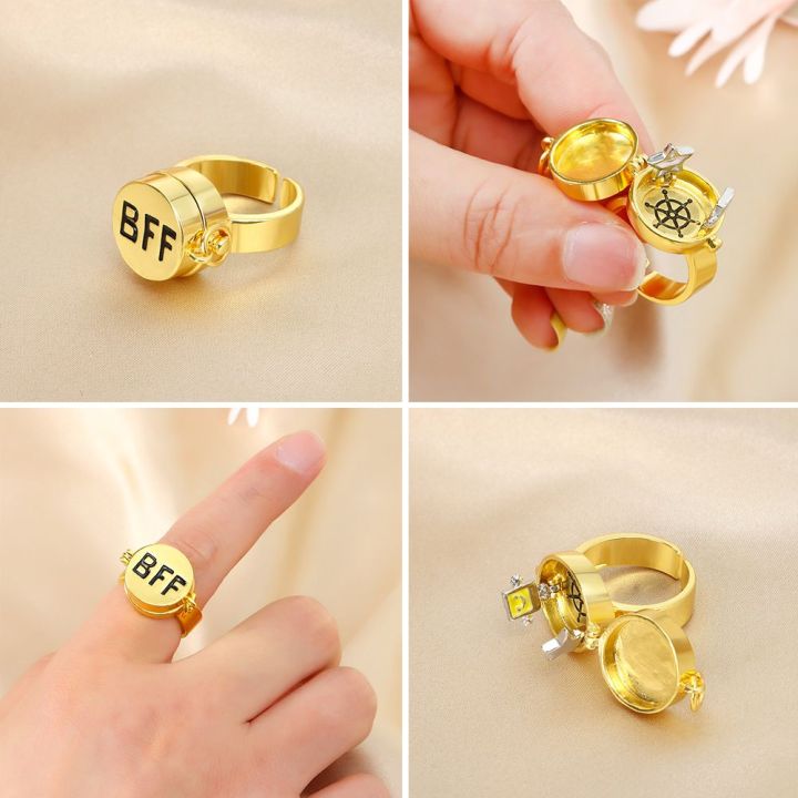 Gift Openable Cute Friendship Ring Best Friend Forever Spongebob Ring ...
