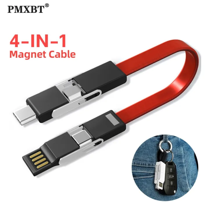 4 in 1 Magnetic Charging Cable Micro USB Type C Cable Portable Power ...